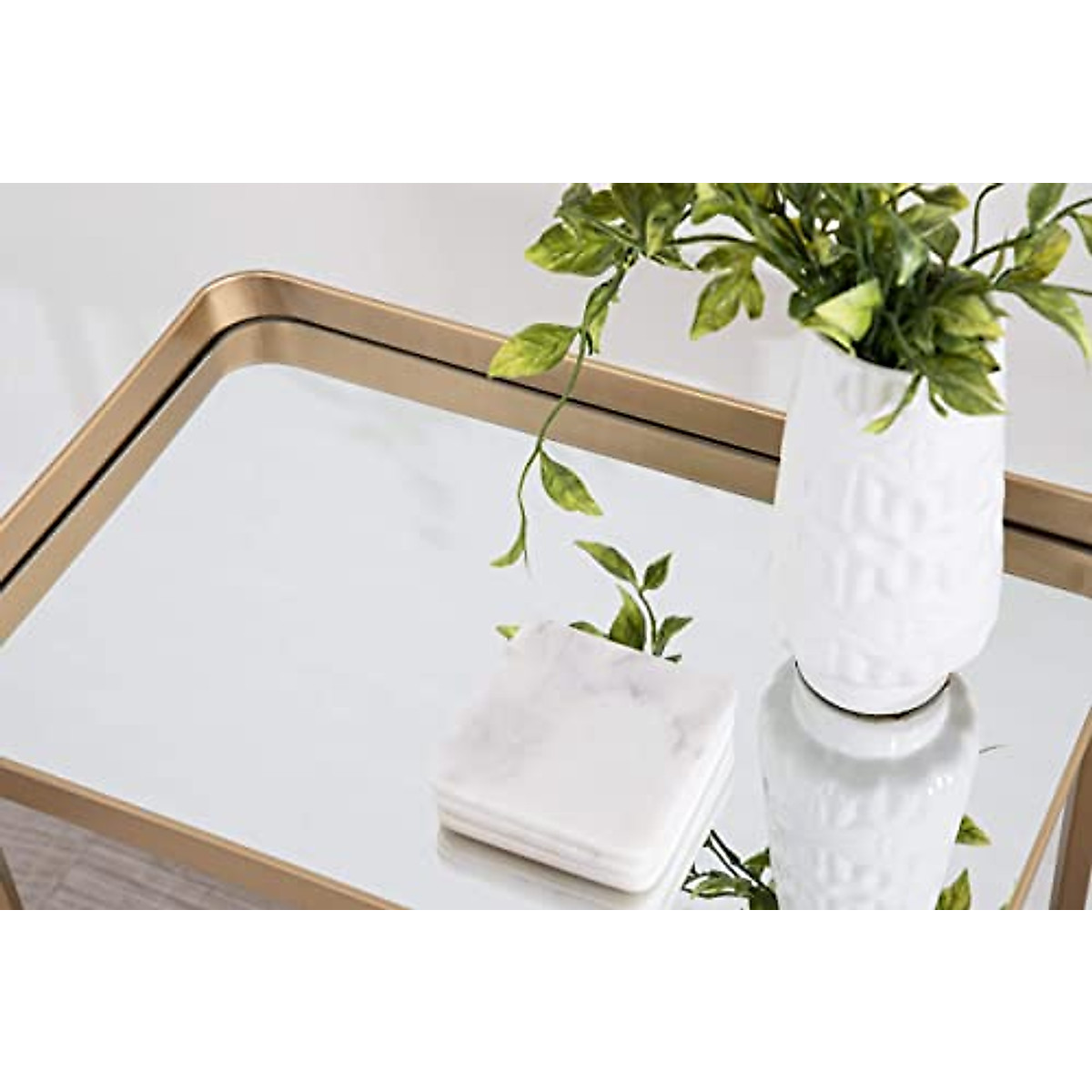 Kate and Laurel Celia Modern Mirrored Tray Side Table, 18 x 12 x 26, Gold, Foldable Rectangular End Table for Storage and Display