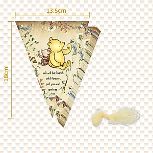 24PCS Winnie Quotes Banner Flags Hanging Decorations Winnie Inspired Banner Party For Baby Shower Birthday Party Supplies