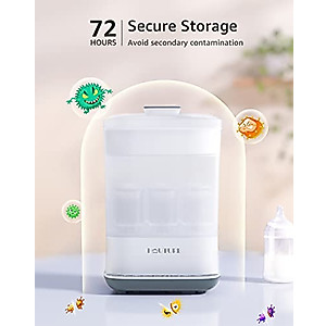 Baby Bottle Sterilizer, 6-in-1 HAUTURE Bottle Sterilizer and Dryer, Electric Steam Bottle Sanitizer for Baby stuffs, Baby Bottles & Breast Pump Accessories