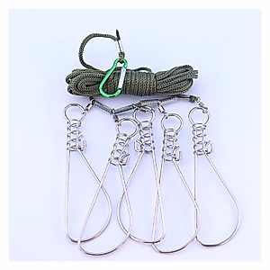 MEFESE 5 Meters Fishing Rope Lanyard Carp Fishing Accessories Stainless Steel Sea River Fish Lock Buckle Outdoor Sport Fishing