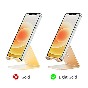 Urmust Desk Cell Phone Stand Holder Aluminum Phone Dock Cradle for iPhone 14 13 12 11 Pro Xs Max Xr X 8 7 6 6s Plus 5 5s 5c, Office Decor Office Supplies Accessories Desk (Gold)