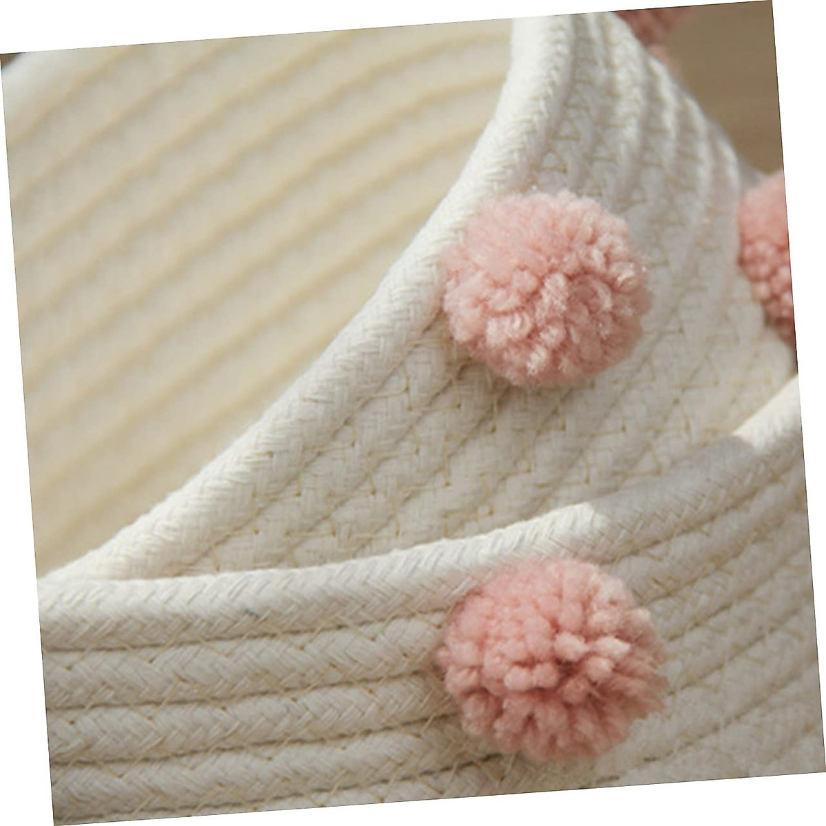 CHILDWEET Woven Hamper Storage Basket Cotton Rope Organizer Cotton Rope Key Tray Rope Woven Basket Storage Bins for Clothes Storage Bin Cotton Woven Container Manual Baby Cotton Makeup Box