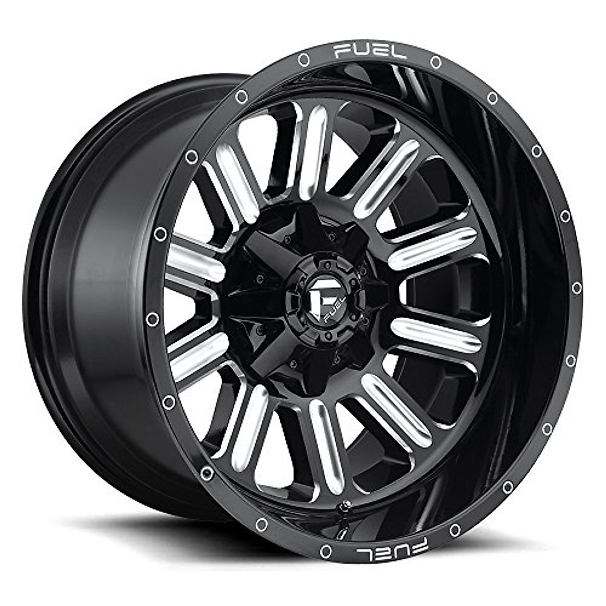 FUEL Hardline NBL-Gloss BLK MIL Wheel with Painted (20 x 12. inches /8 x 170 mm, -44 mm Offset)