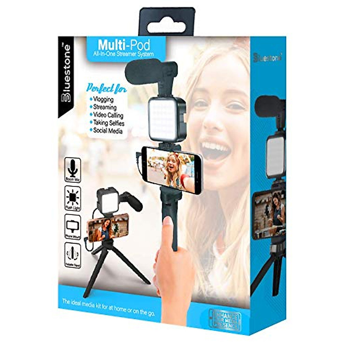 ZV-1 Digital Camera (Black) with Bluestone USB Dual Ring Light Deluxe Vlogging/Streaming Bundle. Includes: Wind Screen, SanDisk Extreme 64GB Card, 12” Gripster Tripod, & Much More.