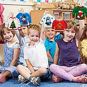 6 DIY Ugly Sweater Christmas Tree Ornament Holiday Craft Kit Decoration for Kids Gift Toys Stuffers Décor