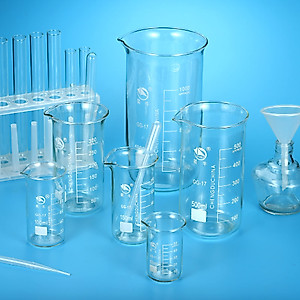 PATIKIL 2000ml Tall Form Glass Beaker, 3.3 Borosilicate Glass Graduated Printed Scale Measuring Cups with Spout for Kitchen Lab Liquids Transit Boiling