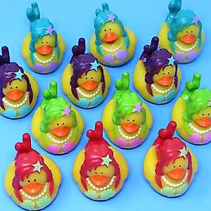 Mermaid Rubber Ducks 12 Mermaid Novelty Rubber Duckies for Mermaid Party Favors Mermaid Birthday Party Supplies Mermaid Baby Shower, Bath toys, Mermaid Goodie Bag Pinata Filler, Character Rubber Ducks