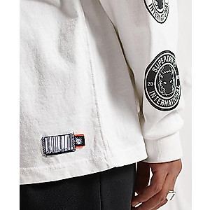 Superdry Mens Unisex Opposition 2.0 Top, Oversized Fit, Unisex New Chalk Size S/M