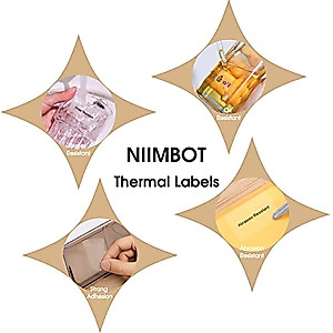 NIIMBOT Labels for B1/B21/B3S Label Printer, Thermal Labels 2'' x 2''(50x50mm), Waterproof, Oil-Proof Sticker Labels, 1 Roll of 150 Sticker Labels (Round Clear)