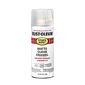 Rust-Oleum 285093 Stops Rust Spray Paint, 12 Oz, Matte Clear