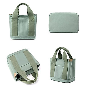 Large Capacity Multi-Pocket Handbag Canvas Tote Purses Crossbody Bag for Women Japanese Handmade Tote Crossbody Bag (Khaki)