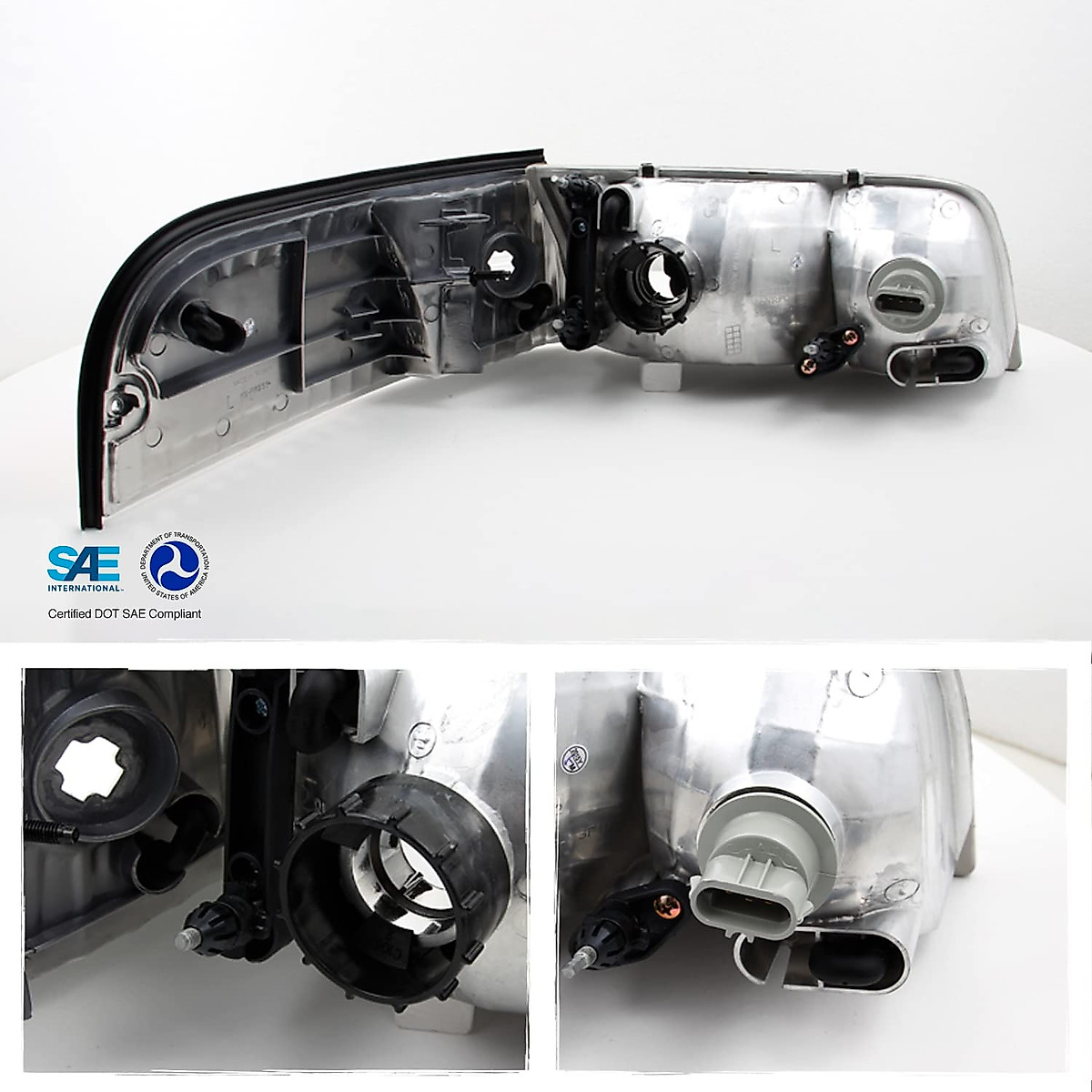 AKKON - For Ford Crown Victoria Clear Replacement Headlights W/Corner Lamps 4pc Left + Right Pair Set