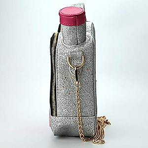 QiMing Gasoline Shoulder Handbag,Sequins PU CrossBody PursesTote Bag for Women(Silver)