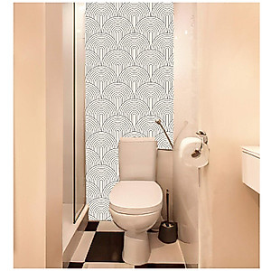 HAOKHOME 96033 Peel and Stick Wallpaper Abstract Rainbow Black/White Removable contactpaper for Home Bathroom Decorations 17.7in x 9.8ft