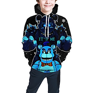 BLYLUXU Youth Hoodie Boys and Girls 3D Printed Pullover Sweatshirt Kids Cartoon Game Sport Hoodie 4-X-Large