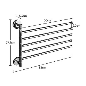 Towel Rod for Bathroom Wall, Copper Hand Towel Holder, Swivel Towel Bar, Space Saving Wall Mounted Towel Holder, for Kitchen Bedroom