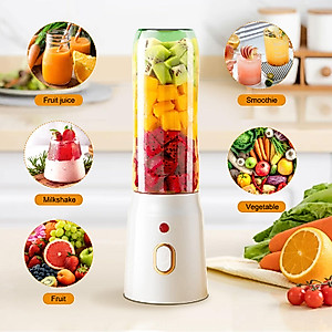 Personal Size Blender for Shakes and Smoothies,15.6 oz Portable Blender with 10 Blades,Rechargeable Mixers Fresh Fruit Juicers,Multifunctional Blender with 2 cups,For Travel,Sports,Outing