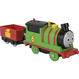 Thomas & Friends Motorized Toy Train Percy Battery-Powered Engine with Tender for Pretend Play Preschool Kids Ages 3+ Years​