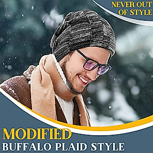 Beanie for Men Hats Slouchy - Winter Skull Cap for Guys Women Cool Beanies Knit Warm Christmas Stocking Stuffer Gifts Idea Black