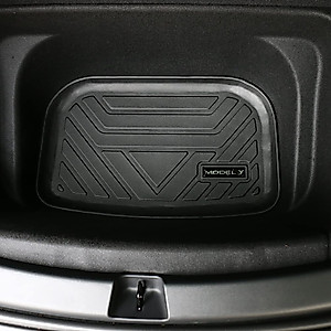 Pedigree 3D TPE Material Model Y Floor Mats Set Tesla Full Cover All Weather Rear Trunk Liners Custom Fit Heavy Duty Rubber Odorless Model Y Accessories 2021 2022 2023 2024(Floor+Storage+Cargo Mat)