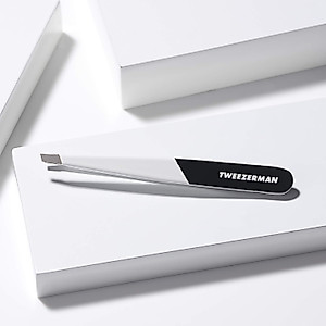 Tweezerman Stainless Steel Slant Tweezer - Eyebrow Tweezers for Women and Men (Midnight Strike)