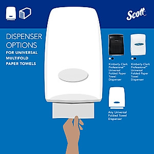 Scott Essential Multifold Paper Towels (01840) with Fast-Drying Absorbency Pockets, White, 250 Count (Pack of 16)