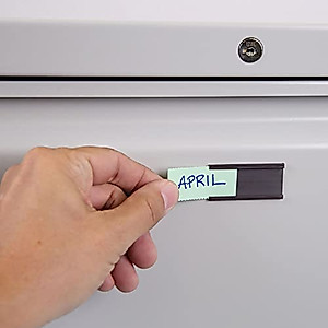 MasterVision FM1310 Magnetic Data Card Holders, 1 x 2 Inches, Black, Pack of 25 Holders