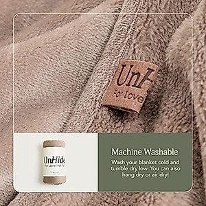 UnHide Lil Marsh Traveler - Travel Blanket - Faux Fur Blanket - Durable, Lightweight, Extra Soft Blanket - 300 GSM - Machine Washable - Perfect for Road Trips & Road Trips - Mocha Shar Pei (50” x 60”)