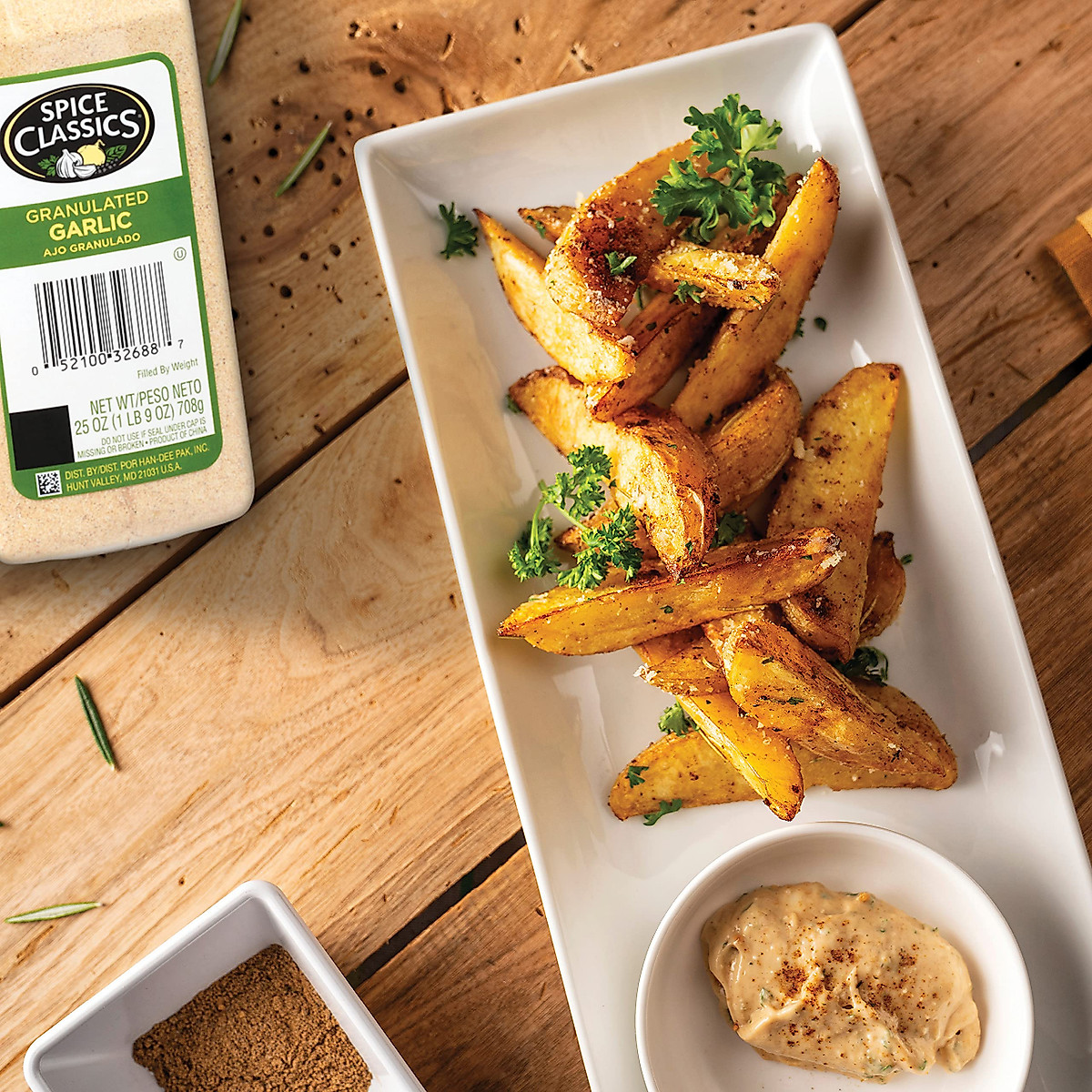 Spice Classics Granulated Garlic, 25 oz - One 25 Ounce Container of Garlic Powder Seasoning, Use on Vegetables, Meats, Rubs and Dressings for a Bold Flavor