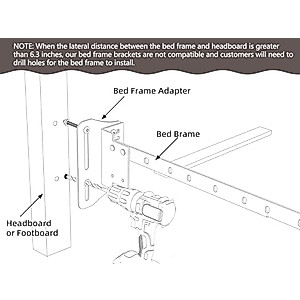 2PCS Bed Frame Brackets Adapter/ Connector,Heavy Duty Bed Modification Plate Brackets for Headboard,Adjustable Bed Headboard Brackets for Metal Bed Frame,Black