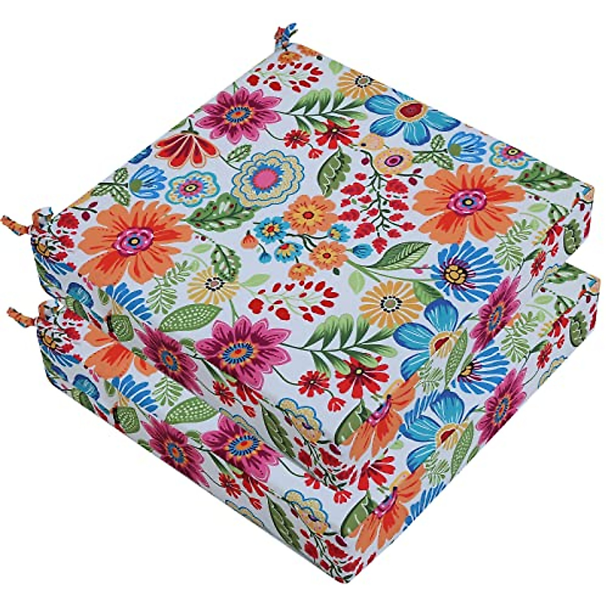 idee-home Outdoor Patio Chair Cushions Set of 2, Outdoor Chair Cushions for Patio Furniture, Replacement Seat Cushions 24x24 Waterproof