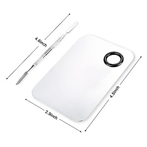 ALIOBC Makeup Mixing Palette, Upgrad Stainless Steel Metal Mixing Tray with Spatula Artist Tool for Mixing Foundation Nail-Art