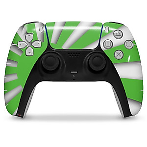 WraptorSkinz Skin Wrap compatible with Sony PS5 DualSense Controller Rising Sun Japanese Flag Green (CONTROLLER NOT INCLUDED)