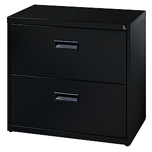 Realspace® SOHO 30"W x 17-5/8"D Lateral 2-Drawer File Cabinet, Black