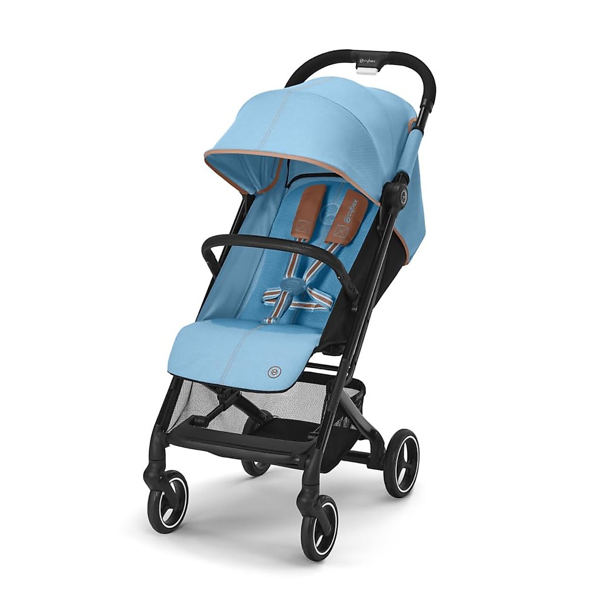 CYBEX Beezy Stroller, Lightweight Baby Stroller, Compact Fold, Compatible with All CYBEX Infant Seats, Stands for Storage, Easy to Carry, Multiple Recline Positions, Travel Stroller, Deep Black