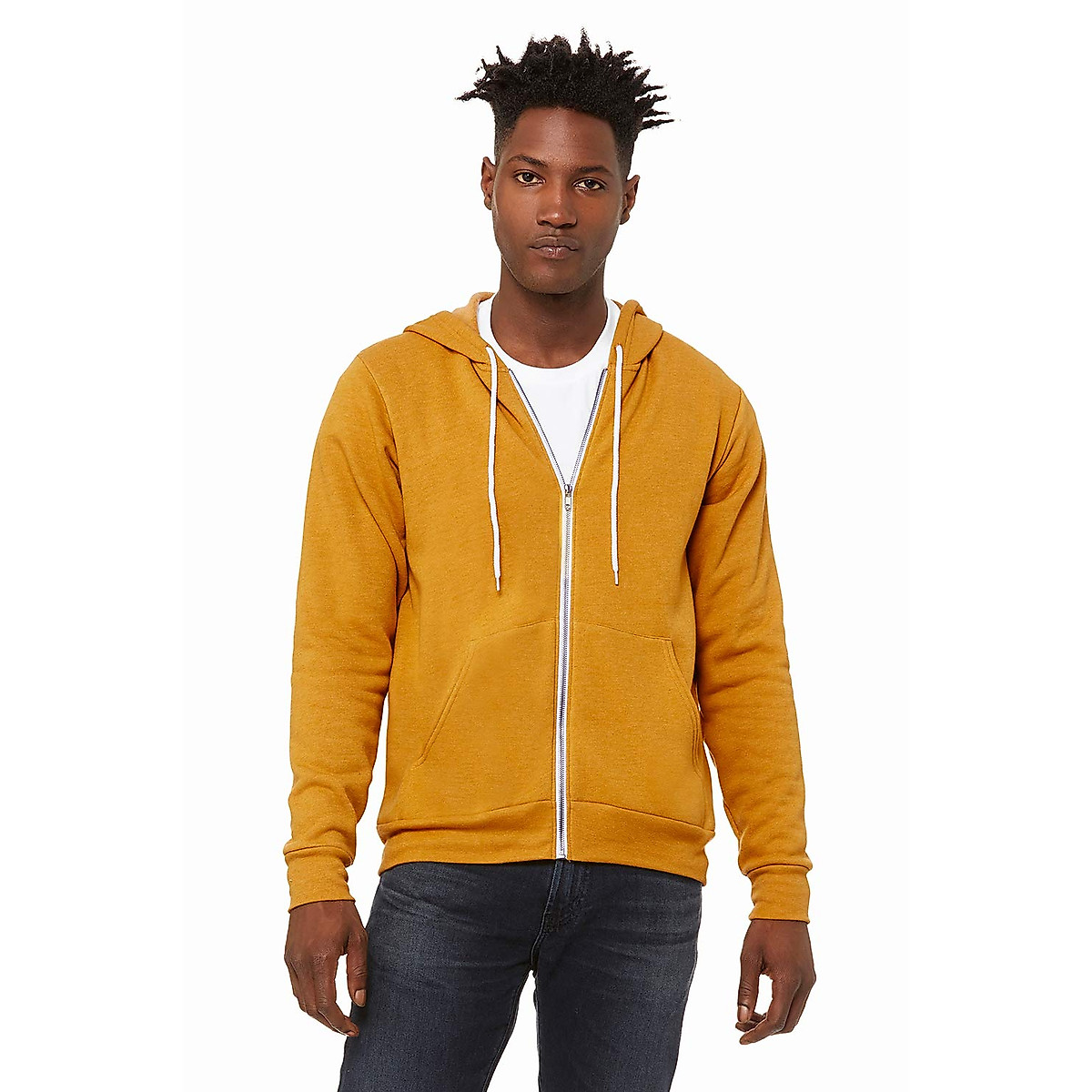 Bella Canvas - Sponge Fleece Full-Zip Hoodie - 3739 - M - Heather Mustard