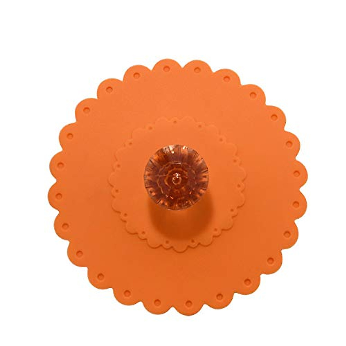 QUUPY 8PCS 10.5CM/4.1 in Sealed and Leak-proof Silicone Glass Cup Cover Cute Flowers Shape Coffee Anti-dust Beverages Lids with PVC Transparent Diamond (Color Random)