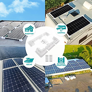 Solar Panel Mounting Brackets 7PCS Solar Panel Rv Roof Mounting Brackets Kit, Rv Solar Panel Mounts Kit No Drill, Caravans, Campervans(White)