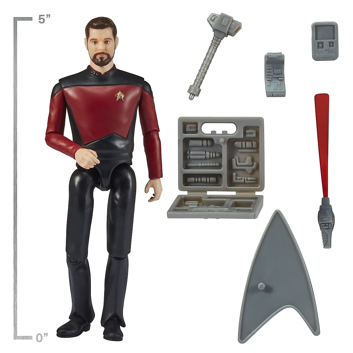 Star Trek Playmates Toys Universe: 5" Commander William Riker “Next Generation Action Figure with Accessories, Multi