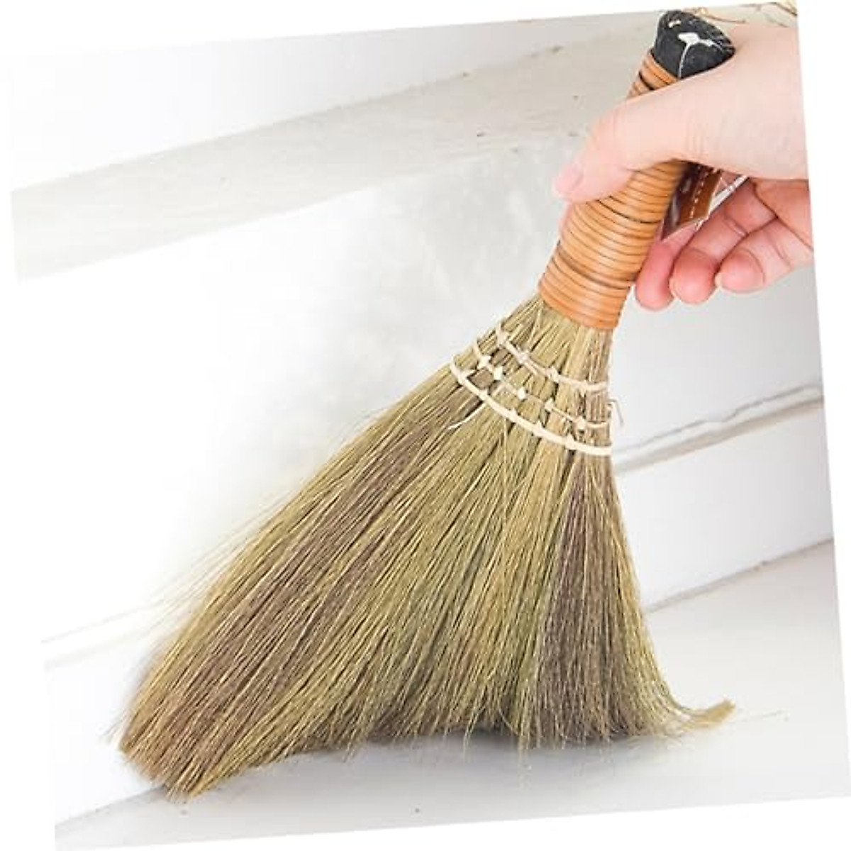 TOYANDONA 2pcs Household Dust Broom Household Brooms Whisk Brooms Small Home Broom Cleaning Broom Handmade Broom Tools Dustpan Whisk Broom Straw Whisk Broom Brush Durable Broom House Broom