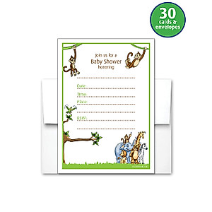 Personalized 30 Baby Shower Invitations Boy or Girl (with Envelopes) - Gender Neutral