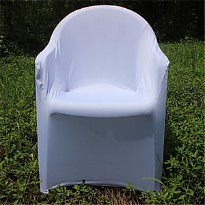 Gydream Stretch Garden Chair Cover,Solid Spandex Lawn Patio Furniture Cover,Deep Seat Dining Chair Covers for Patio Garden Beach Chair (White,85x57x50cm(33x22x20inch))