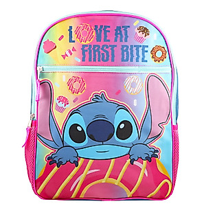 Disney Bundle Stitch School Supplies Bundle Lilo and Stitch School Bag Set - 4 Pc Stitch Backpack for Girls with Monster Stickers, Hibiscus Stampers, and More (Stitch School Backpack)