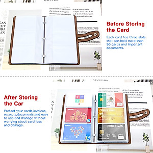 Padike RFID Credit Card Holder Business Card Organizer Business Card Holder , with 96 Card Slots Credit Card Protector for Managing Your Different Cards to Prevent Loss or Damage (Black)