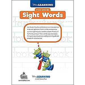 Disney Learning Toy Story 4 Trace With Me Wipe Clean Sight Words Activity Book for Kids Ages 3+, Tracing Sight Words Dry Erase Activities, Preschool and Kindergarten Early Reading and Writing Practice