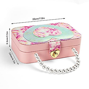 KAMIER Kids Jewelry Box for Girls,Pink Heart