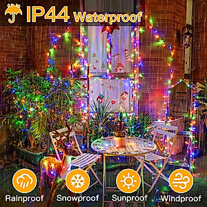 Ollny Outdoor String Lights Waterproof, 400LED 132ft Multicolor Fairy Lights with Remote 8 Modes Timer, 29V Plug-in String Lights for Bedroom Indoor Outside Party Christmas Decorations