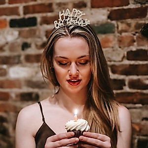 Ondder Gold Birthday Sash and Tiara for Women Birthday Party Decorations for Women Girls