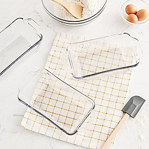 Anchor Hocking 1.5-Quart Oven Basics Loaf Dish, Set of 3, Clear