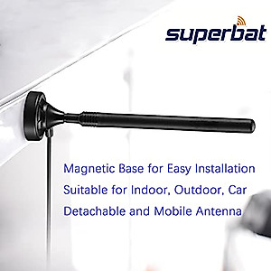 SUPERBAT 4G LTE Magnetic Mount External Antenna RP SMA Male Antenna for Verizon T-Mobile Router Gateway Modem Camera RTL SDR dongles Helium Hotspot RAK Sensecap M1 Finestra Miner etc.